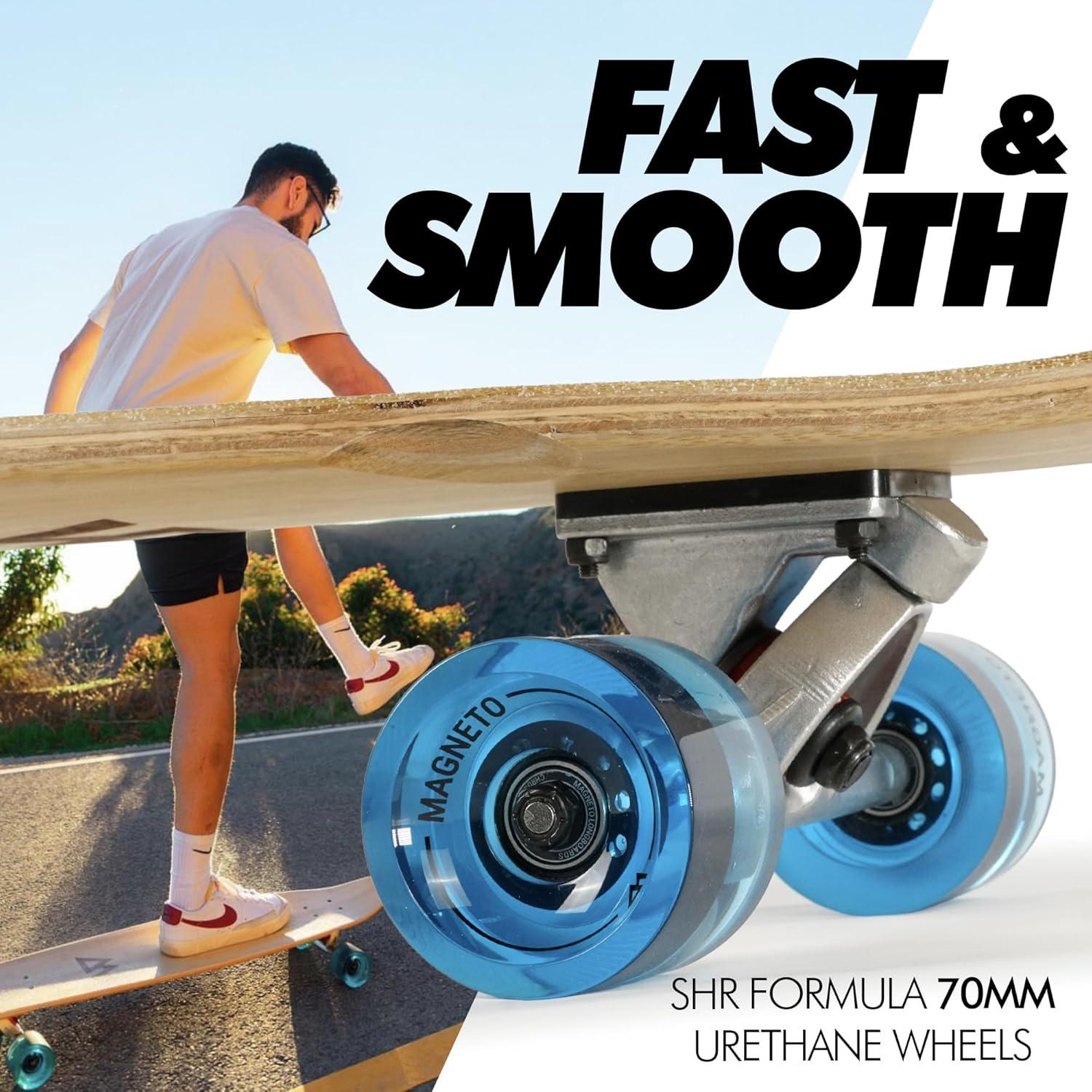 Magneto 44 inch Kicktail Cruiser Longboard Skateboard | Bamboo and Hard ...